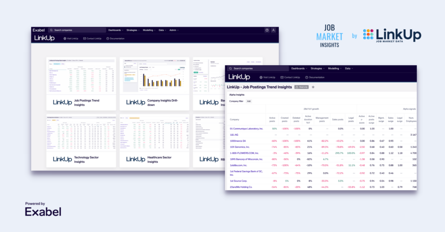 Software and speciality finance hiring trends in the US - LinkUp | Exabel